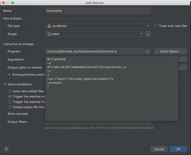 Use Browserify Globally as Watcher in PhpStorm - Digital Zoom Studio